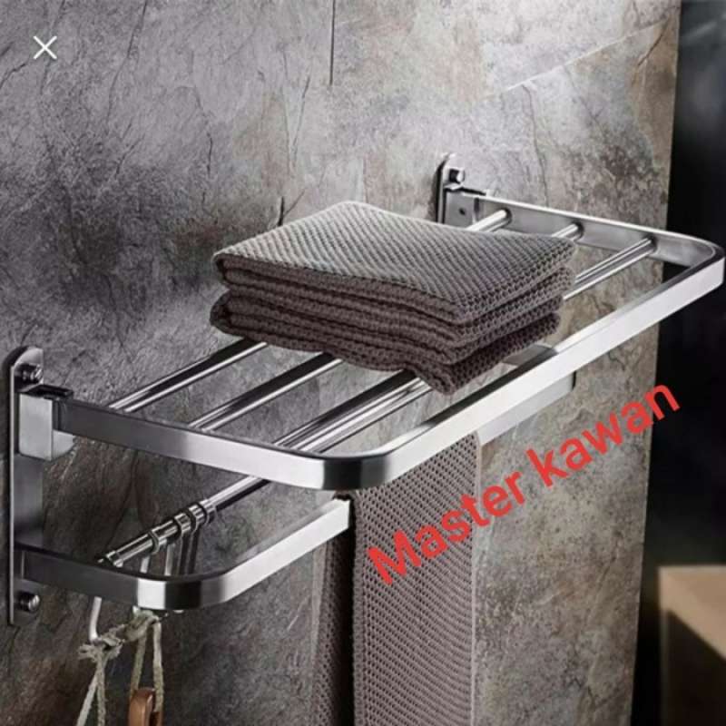 Promo Rak Handuk Stainless Sus Lipat 60 Cm /gantungan Peralatan Kamar ...