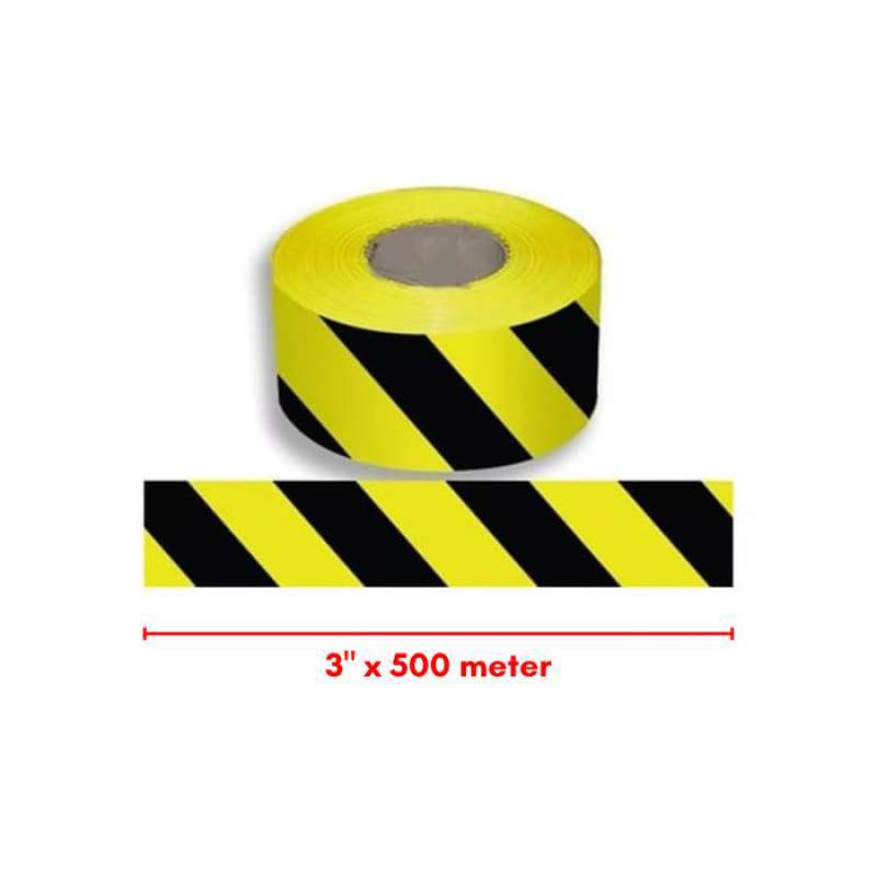Jual Safety Line Tape Yellow Black - Lakban Garis Pengaman Kuning Hitam ...