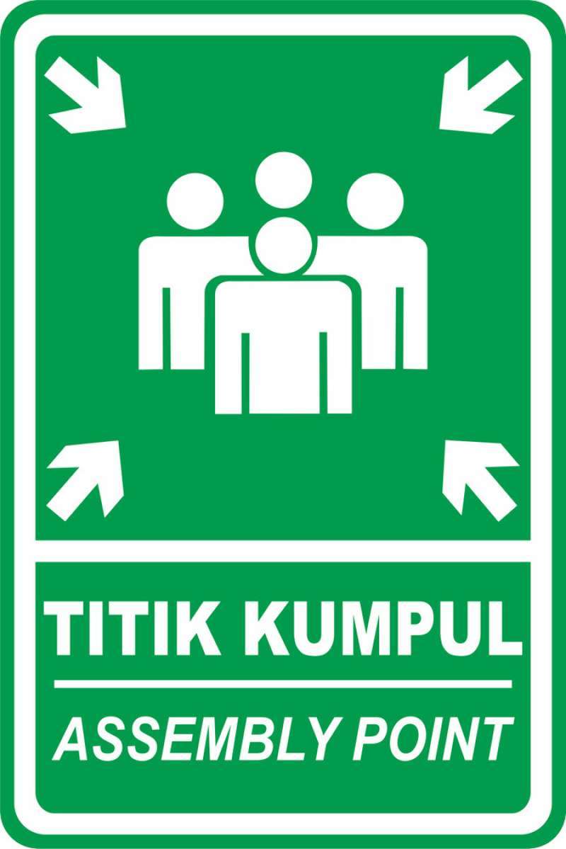 Jual Rambu Titik Kumpul Assembly Point 40cm X 60cm, 35cm X 50 Cm, Plat ...