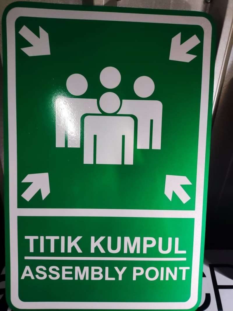 Jual Rambu Titik Kumpul Assembly Point 40cm X 60cm, 35cm X 50 Cm, Plat ...