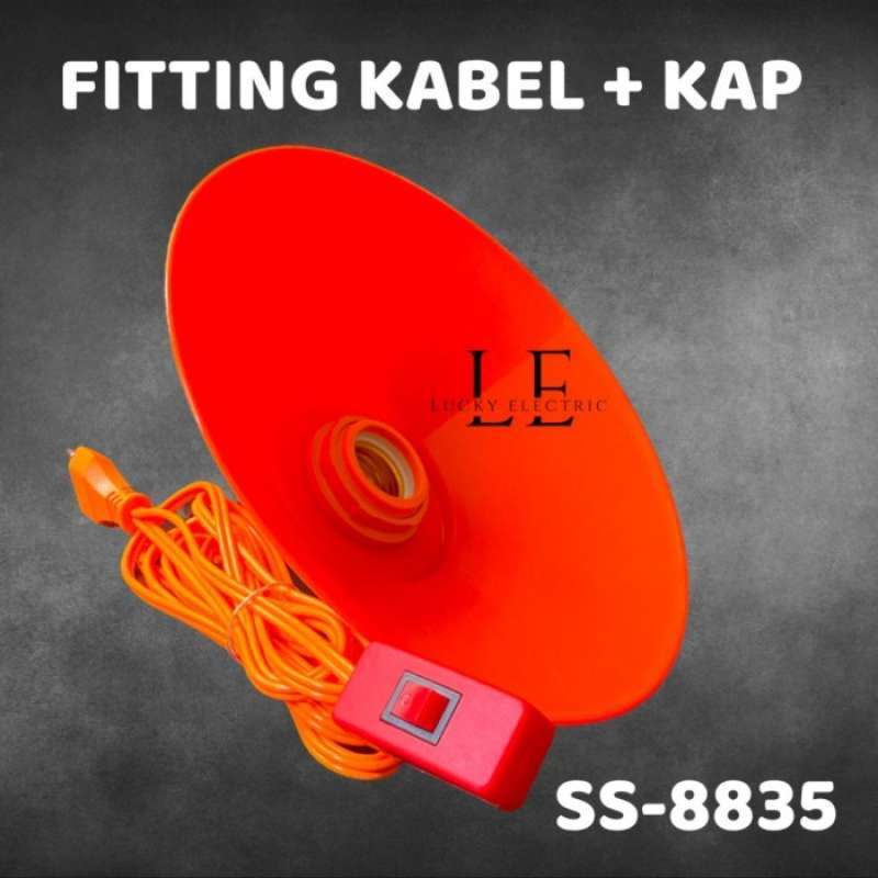 Jual Fiting Gantung Karet/fitting+kap+kabel3.5m/5.5m Waterproof Aslitembaga - Ss-8855 Hitam Di ...