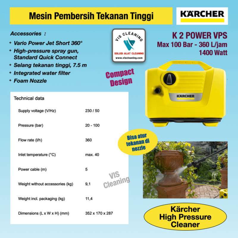 Promo High Pressure Cleaner Karcher K 2.420 Air Con (100 Bar) New ...