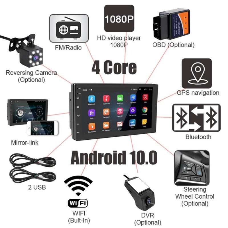 Jual 7/9/10 Inci Layar Sentuh Car Radio Mobil 4g + 32g Android 12 Head Unit Di Seller Move-id ...