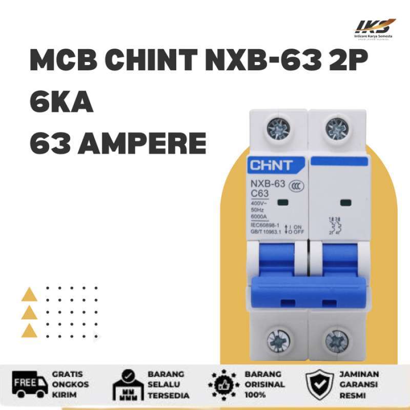 Jual Mcb Chint Nxb-63 2p 6ka (1a 2a 4a 6a 10a 16a 20a 25a 32a 40a 50a 63a) - C6 (6 Ampere) Di ...