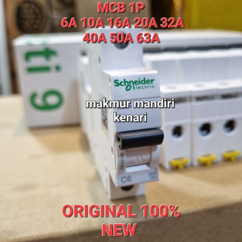 Jual Mcb Schneider 1p Phase 6a 10a 16a 20a 32a 40a 50a 63a Original Mcb ...