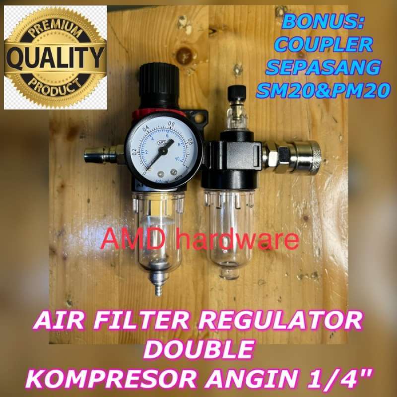 Jual Air Filter Regulator+lubricator Double Saringan Kompresor Angin ...