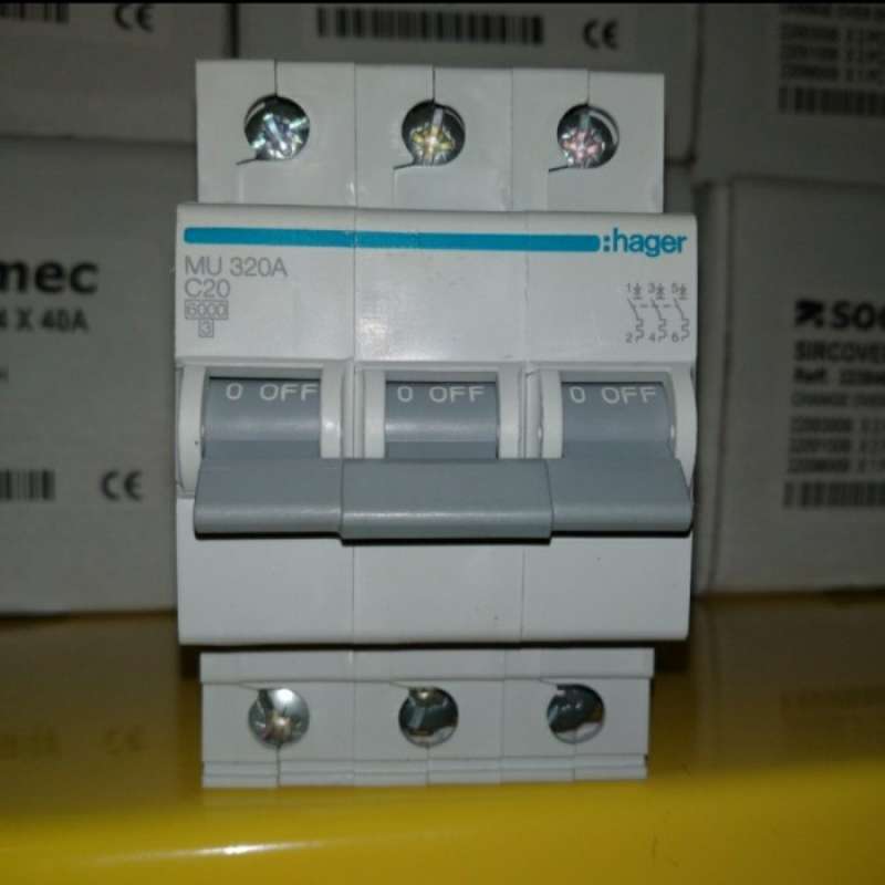 Jual Promo Mcb Hager 3p 10a 16a 20a 25a 32a 40a 4,5ka 3 Phase - 32a Di ...