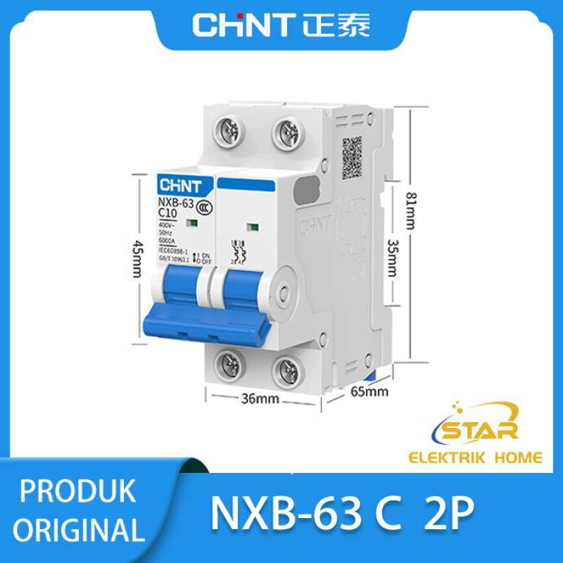 Jual Mcb Chint Nxb 63 2p 6ka C 4a 6a 10a 16a 20a 25a 32a 40a 50a 63a - 16a Di Seller Raindrop ...