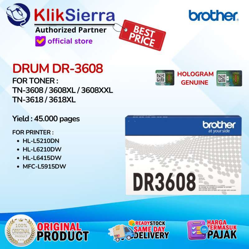 Jual Brother Dr-3608 Drum Original - For Printer L5210dn / L6210dw ...