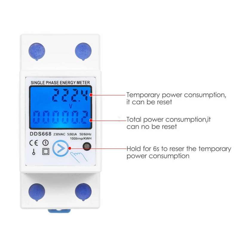 Jual Aideepen Meteran Listrik Digital Din Rail Kwh Meter Single Phase ...