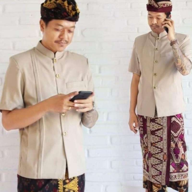 Jual Baju Safari Pakaian Adat Pria Bali Laksmi - L Cream Di Seller Zati ...
