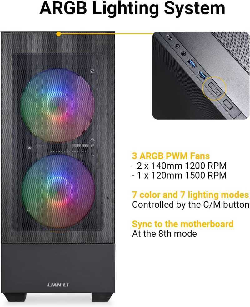 Jual Casing Lian Li Lancool 205 Mesh C - Mid Tower Atx Case Tempered ...