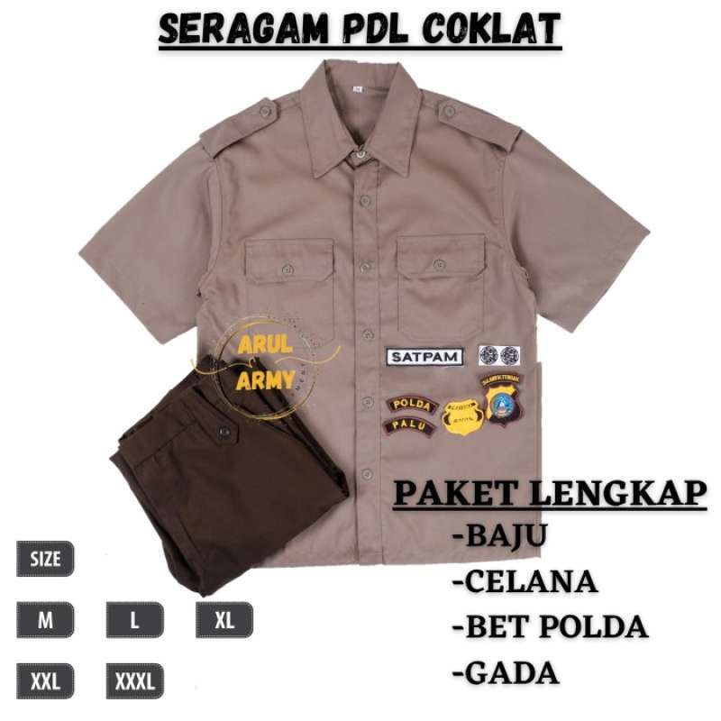 Jual Baju Seragam Setelan Pdh Pdl Satpam Security Keamanan Coklat Terbaru - Pdh Set -1 Xl Di ...