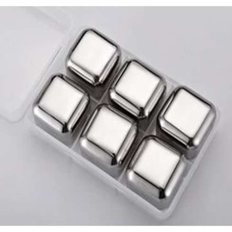Jual Es Batu Stainless / Reusable Stainless Steel Ice Cube 8pcs / Di ...