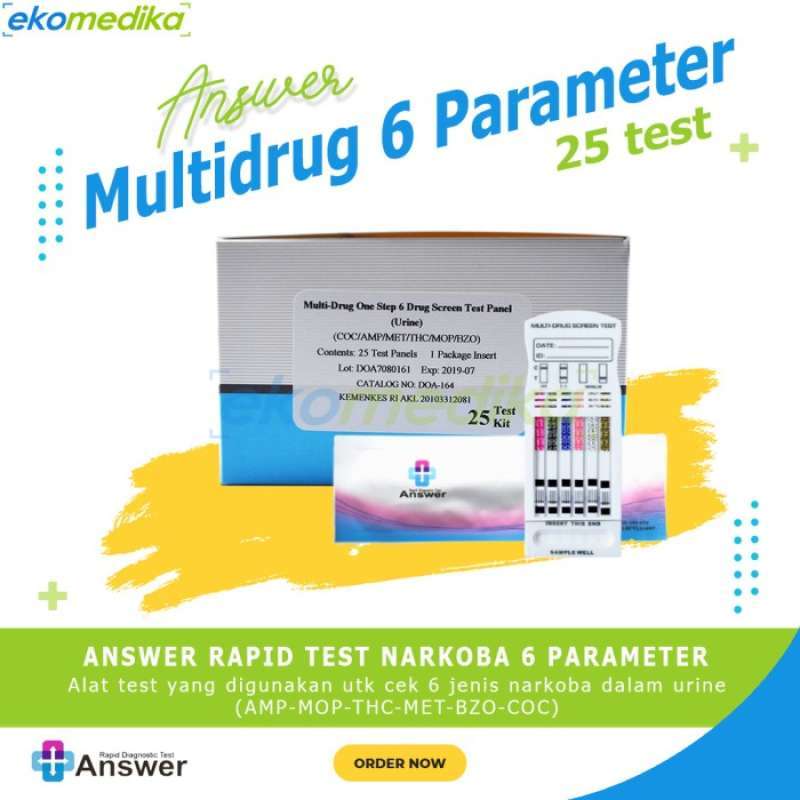 Promo Alat Tes Narkoba- 6 Answer Multi Drug Of Abuse Urine Test 6 ...