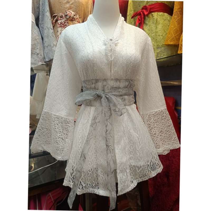 Jual Atasan Kebaya Putih Model Kartini Lenggan Trompet Kebaya Modern ...