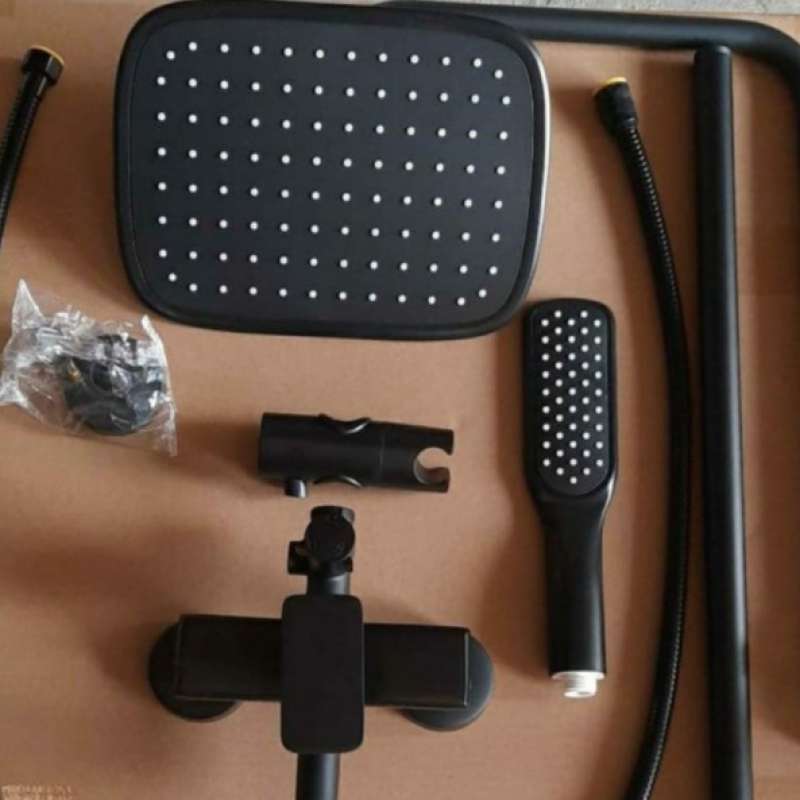 Promo Shower Tiang /kran Mixer/panas Dingin/shower Set/sus 304 Black ...