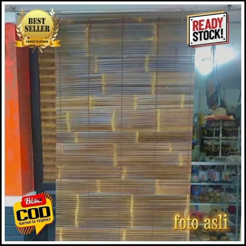 Promo Tirai Kirai Krey Bambu Hitam Di Vhernis Size Lebar1 X 2,5 Tinggi ...