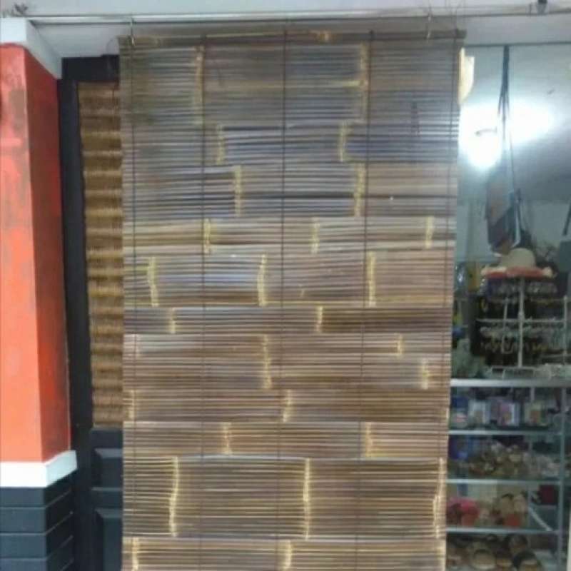 Promo Tirai Kirai Krey Bambu Hitam Di Vhernis Size Lebar1 X 2,5 Tinggi ...