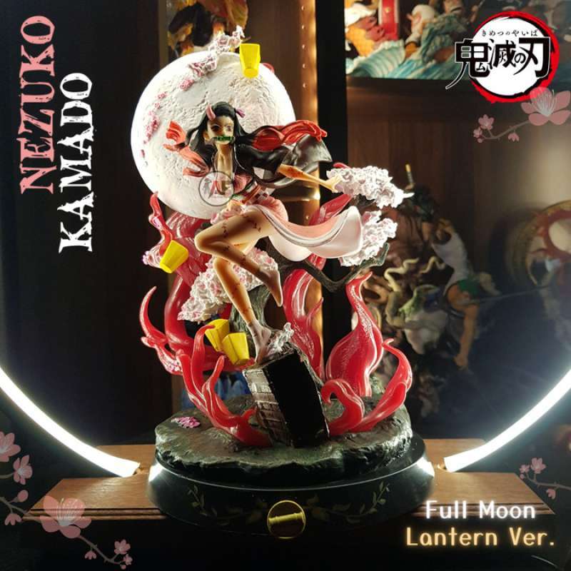Promo Rare Statue Nezuko Kamado Demon Slayer Sakura Tree Full Moon ...