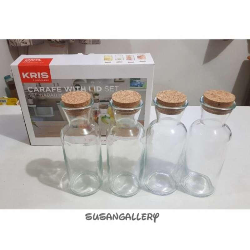 Promo Botol Kaca + Tutup 4 Pcs 500 Ml Untuk Simpan Infused Water Jus ...
