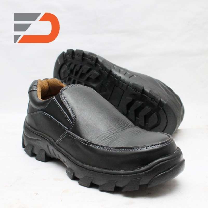 Jual Sepatu Safety Pendek Kerja Dinas Bahan Kulit Sapi Asli Mode Slip ...