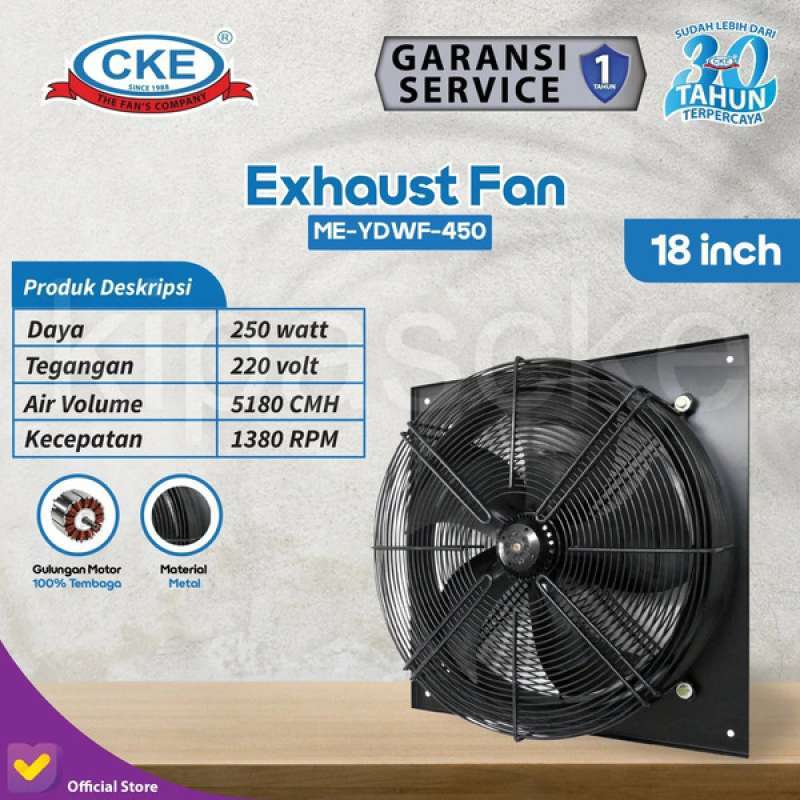 Jual Cke Exhaust Rotor Fan 18 Inch 220 Volt Me-ydwf-450-nb Blower ...