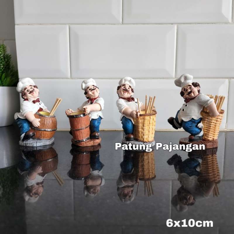 Promo Patung Koki Pajangan Chef Tempat Tusuk Gigi Tooth Dekor Hiasan ...