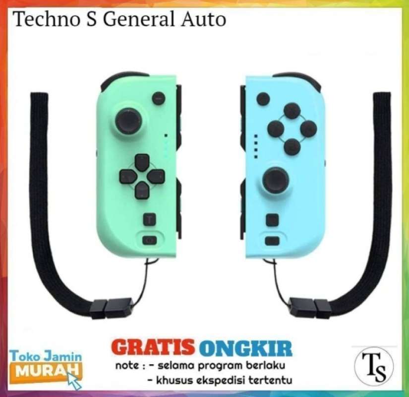 Promo Promo- Nintendo Switch Controller Joycon Joypad Joy Con Pad Oled Free Strap - Dobe Green ...