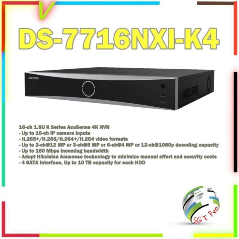 Promo Ds-7716nxi-k4 - Hikvision Nvr 16ch Acusense 4k Face Capture 4 ...