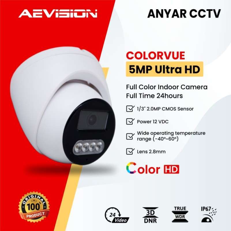 Jual Camera Cctv Indoor Hd Full Color / Colorvu 5mp Merk Aevision Di ...