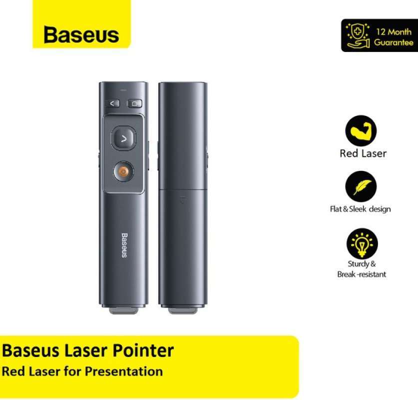 Promo Baseus Wireless Laser Pointer Presentation Pen Remote Merah ...