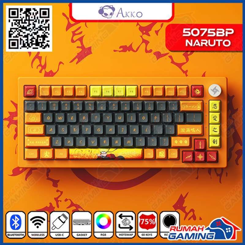 Promo Mechanical Keyboard - Akko 5075b Plus - 3 Mode - 75% - Naruto ...
