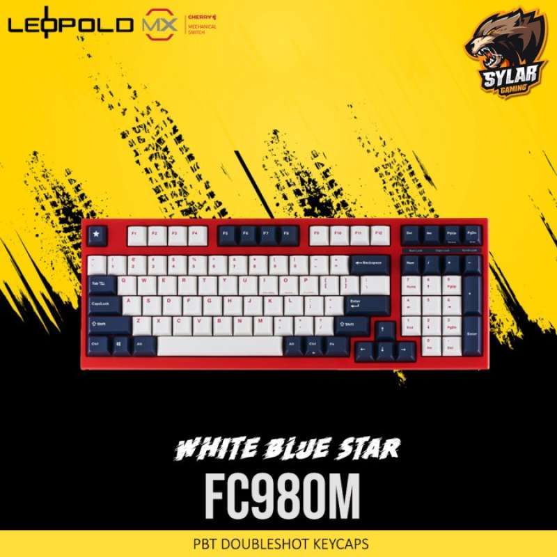 Promo Leopold Fc980m White Blue Star Series Mechanical Gaming Keyboard ...