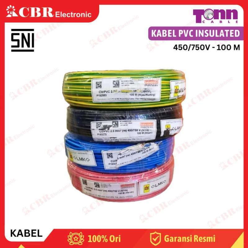 Jual Kabel Tonn 100 Meter - Kabel Listrik Kawat Sni - Biru 1x2.5 Mm Di ...
