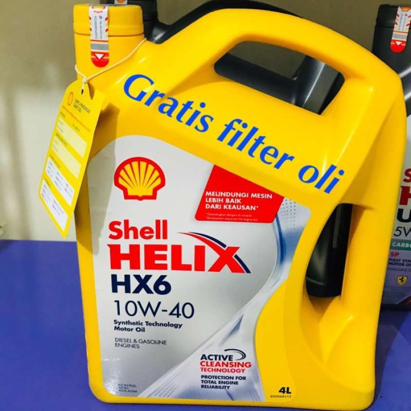 Promo Oli Shell Helix Hx6 10w 40 4liter / Gratis Filter Oli Diskon 23% ...