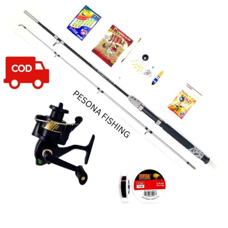 Promo Set Joran Pancing Laut Fiber Solid 1.6sampai 1.80 M Super Komplit ...