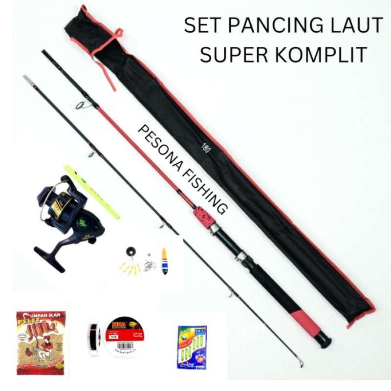 Promo Set Joran Pancing Laut Fiber Solid 1.6sampai 1.80 M Super Komplit ...