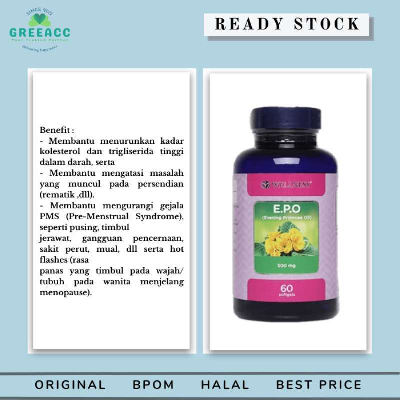 Promo Wellness Epo Evening Primrose Oil 60 Kapsul Diskon 33% Di Seller ...