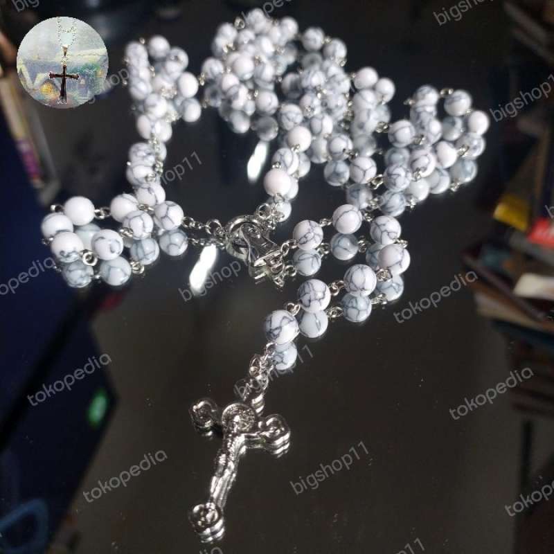 Jual Rosario Doa Bapa Kami 77 Butir Batu Putih Corak 8mm Di Seller Rumix - Cengkareng Timur ...