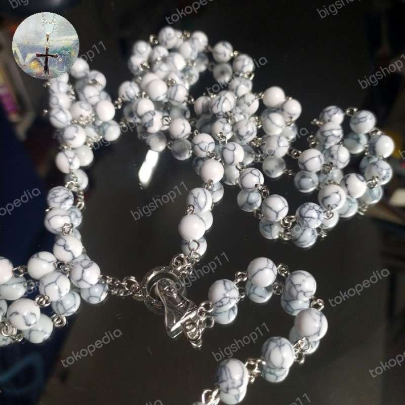 Jual Rosario Doa Bapa Kami 77 Butir Batu Putih Corak 8mm Di Seller Rumix - Cengkareng Timur ...