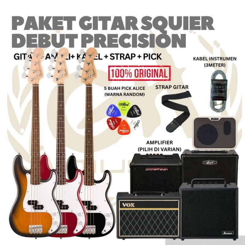 Jual Paket Bass Squier Debut Precision Electric Bass | Bass Pack ...