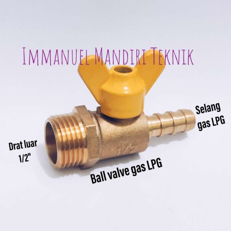 Promo Ball Valve Gas Lpg 1/2 Drat Luar / Stop Kran Gas Lpg 1/2 Heavy Duty Diskon 23% Di Seller ...