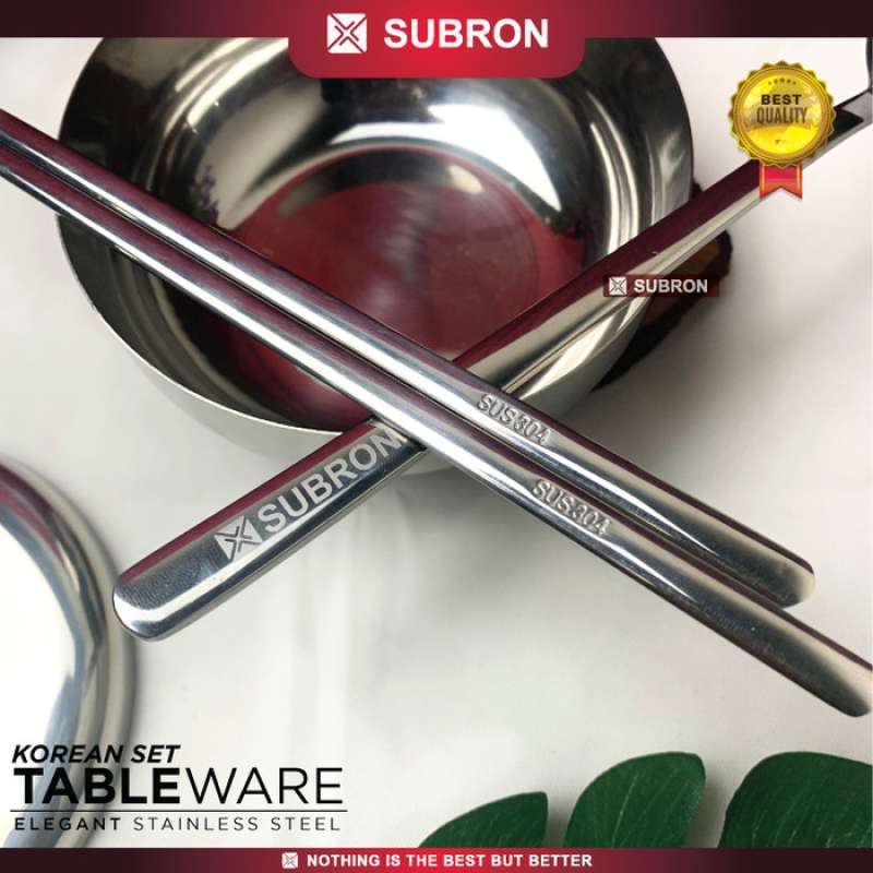 Jual Subron Korean Set Mangkok Nasi, Sendok Sumpit Korea Stainless Sus ...