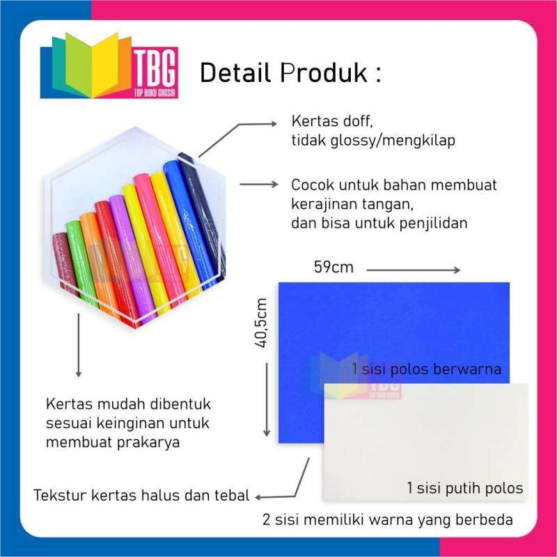 Jual 1 Pcs Kertas Atsuro Alaska Kertas Warna-warni / Kertas Warna Polos ...