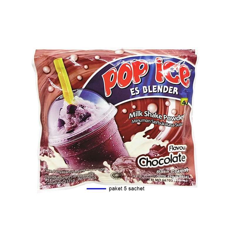 Promo Pop Ice - Milk Shake Powder - Paket 5 Sachet - Chocolate Diskon ...