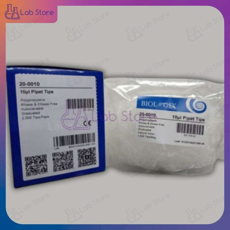 Jual White Pipette Micro Tips Pipet Tip Bulk 10 Μl @ 1000 Pcs Biologix ...