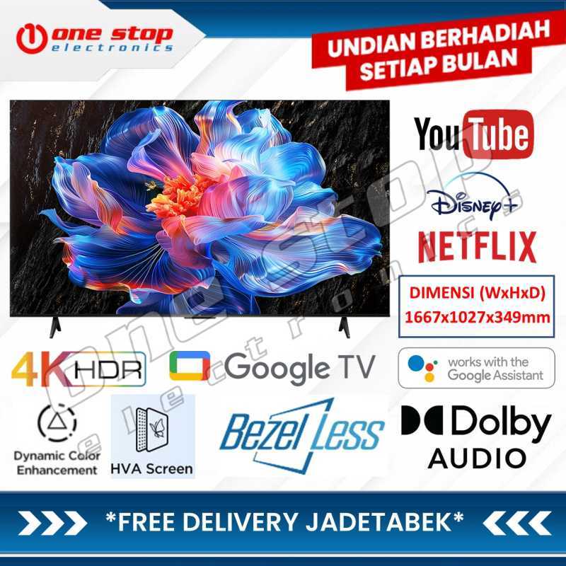 Promo [garansi Resmi] Tcl 75p6k / P6k 4k Uhd Smart Google Tv 75 Inch - Hva Panel Screen - Dolby ...