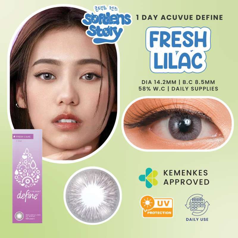 Promo Acuvue Define Fresh Lilac Softlens Warna 5 Pasang Softlens Harian ...