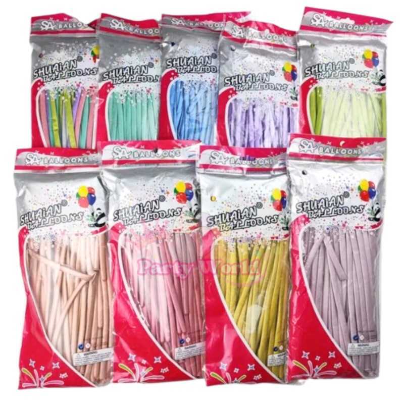 Promo Balon Twist Chrome Balon Panjang Isi 100 Pcs Diskon 1% Di Seller ...